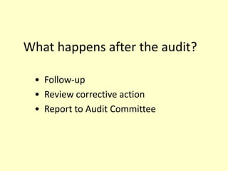 The Role of Internal Audit Department | PPTX