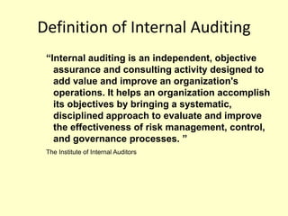 The Role of Internal Audit Department | PPTX