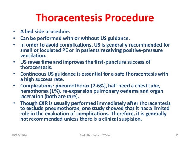 Thoracentesis Procedure Clinical Notes: Thoracentesis: A Step By Step