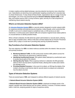 The Role of Intrusion Detection Systems in Network Security.pdf | Free ...