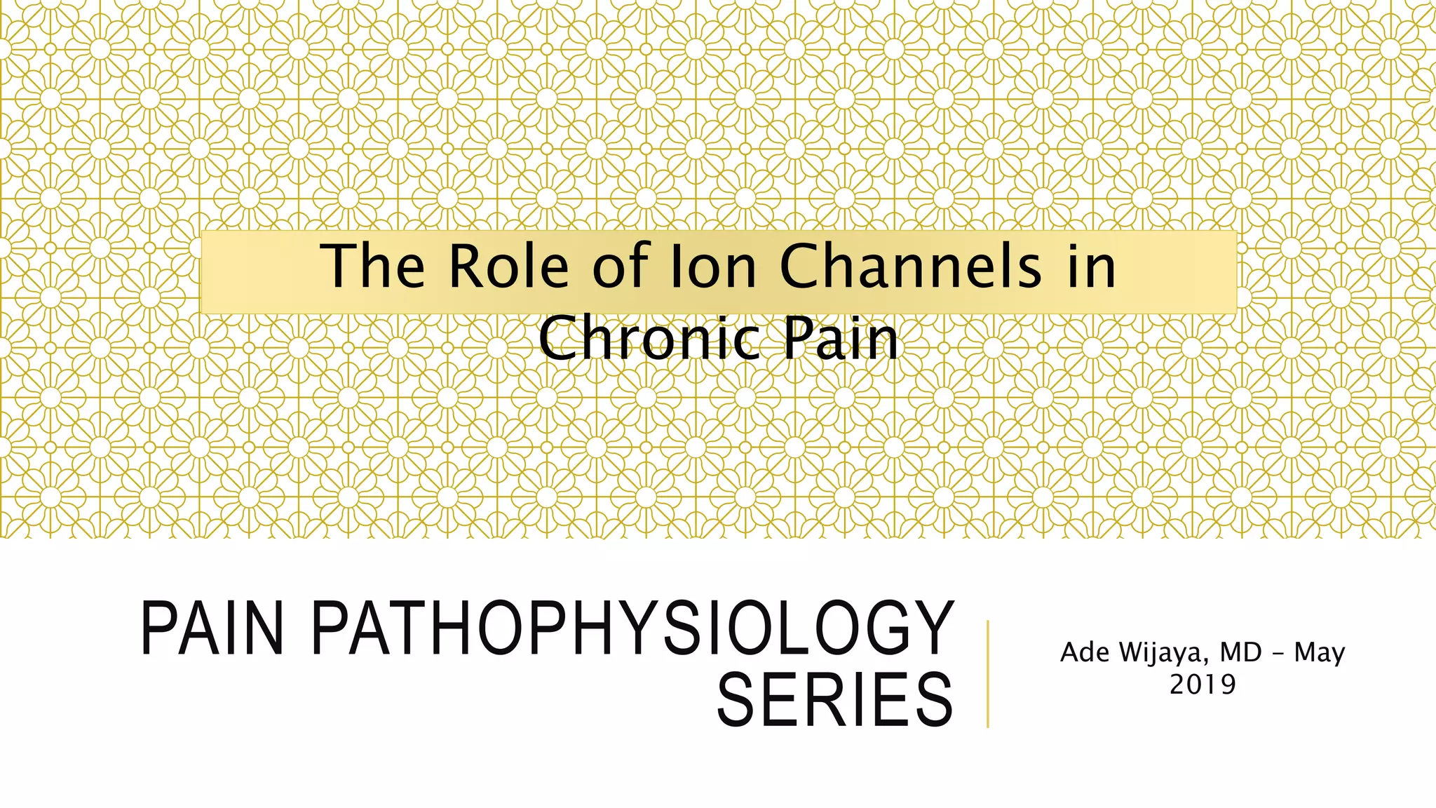 The Role of Ion Channels in Chronic Pain | PPTX