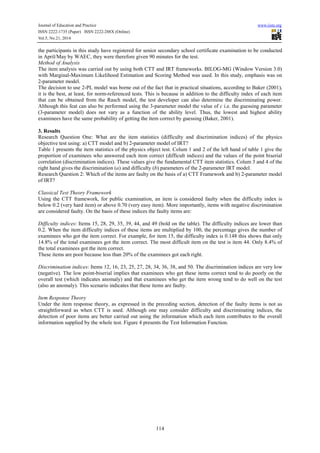 The role of item analysis in detecting and improving faulty physics ...