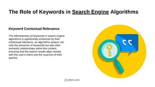 The Role of Keywords in Google Search Listings | Eflot | PPT