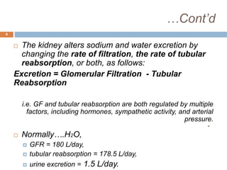The role of kidney in the regulation of | PPTX