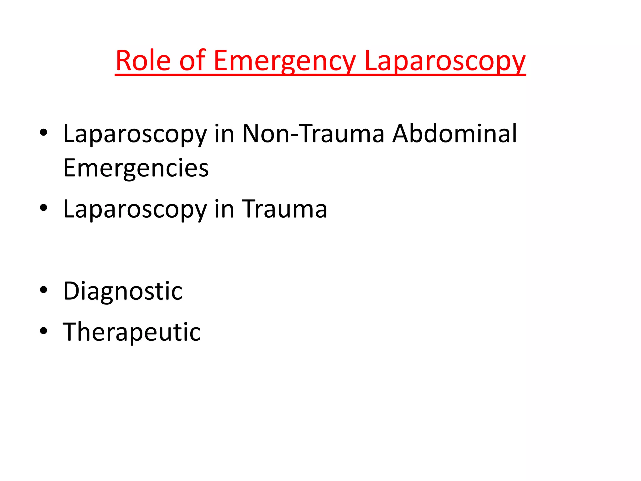 The role of laparoscopy in acute care surgery | PPTX
