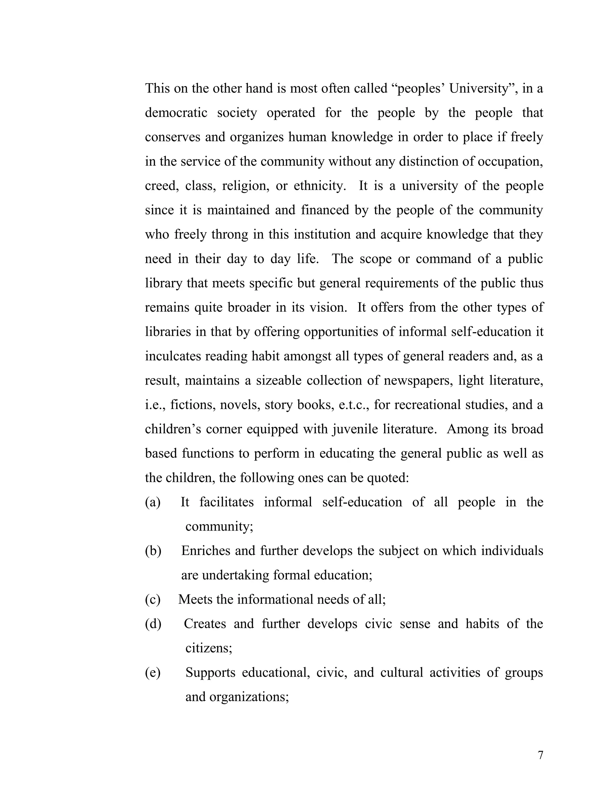 The role of library in educational development | PDF