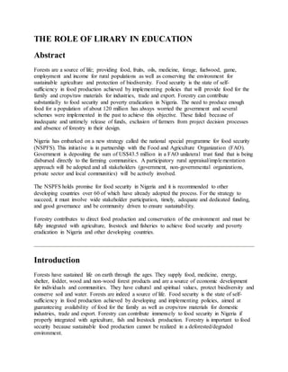 The role of lirary in education | DOCX | Agriculture | Industries