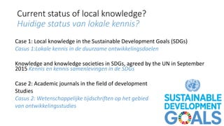 The role of local knowledge in sustainable development: new modes of ...