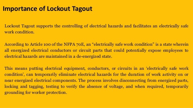 The Role of Lockout Tagout in Electrical Safety | PPTX