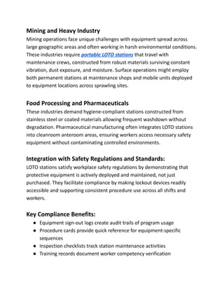 The Role of Lockout Tagout Stations in Streamlining Workplace Safety | PDF