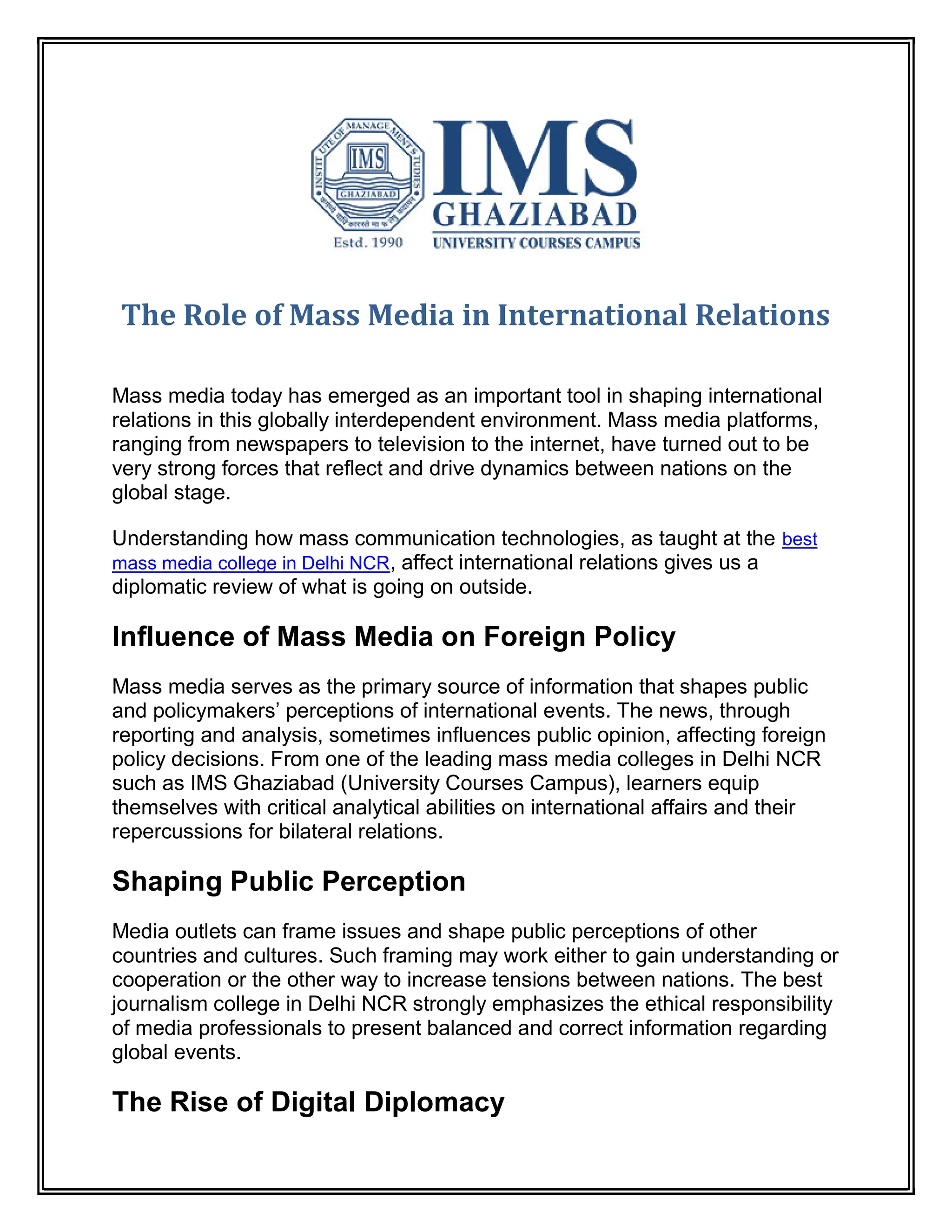 The Role of Mass Media in International Relations.pdf