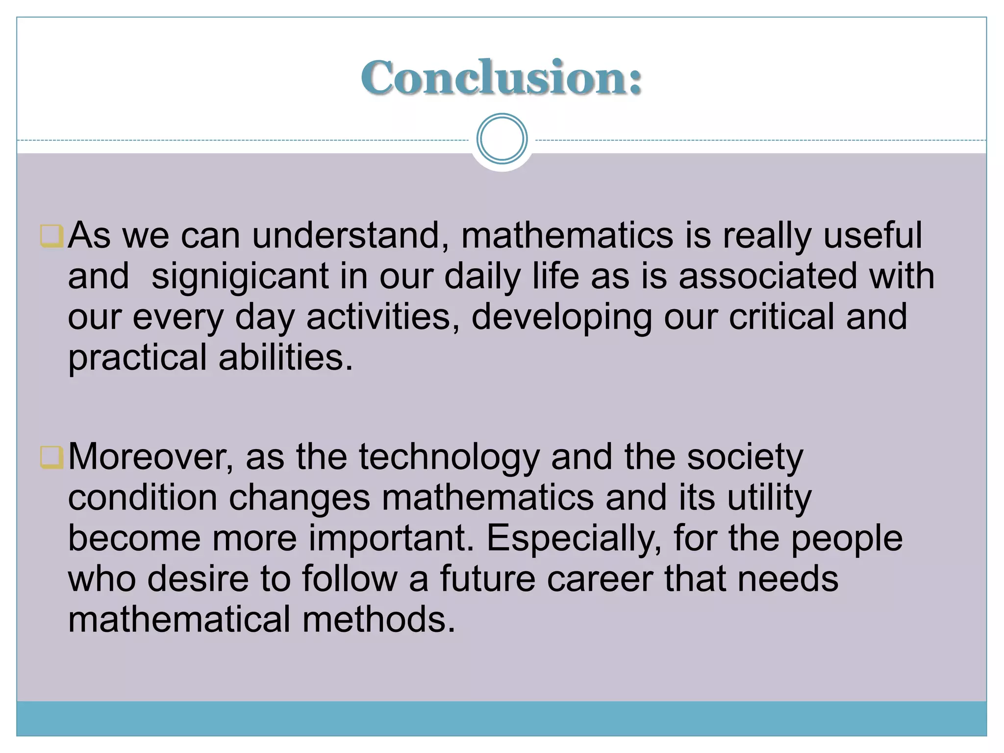 The Role of Mathematics In Human Daily Life | PPTX
