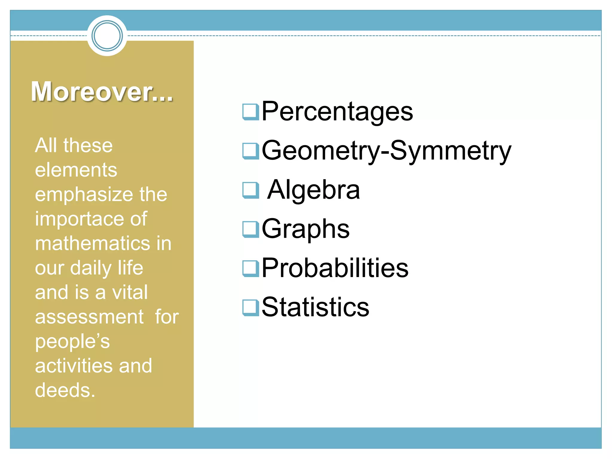 The Role of Mathematics In Human Daily Life | PPTX
