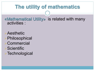The Role of Mathematics In Human Daily Life | PPTX