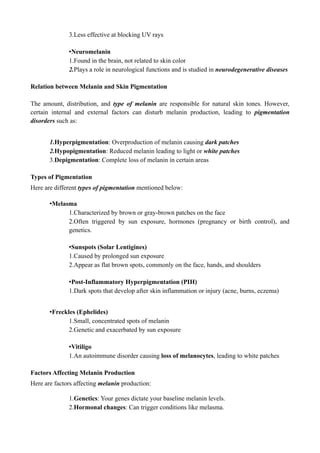 The Role of Melanin in Skin Pigmentation: Types and Treatment Options | PDF