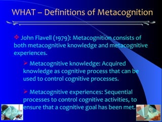 The role of metacognitive knowledge in the processing | PPT