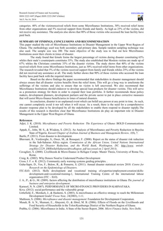 The role of microfinance institutions in disaster management | PDF