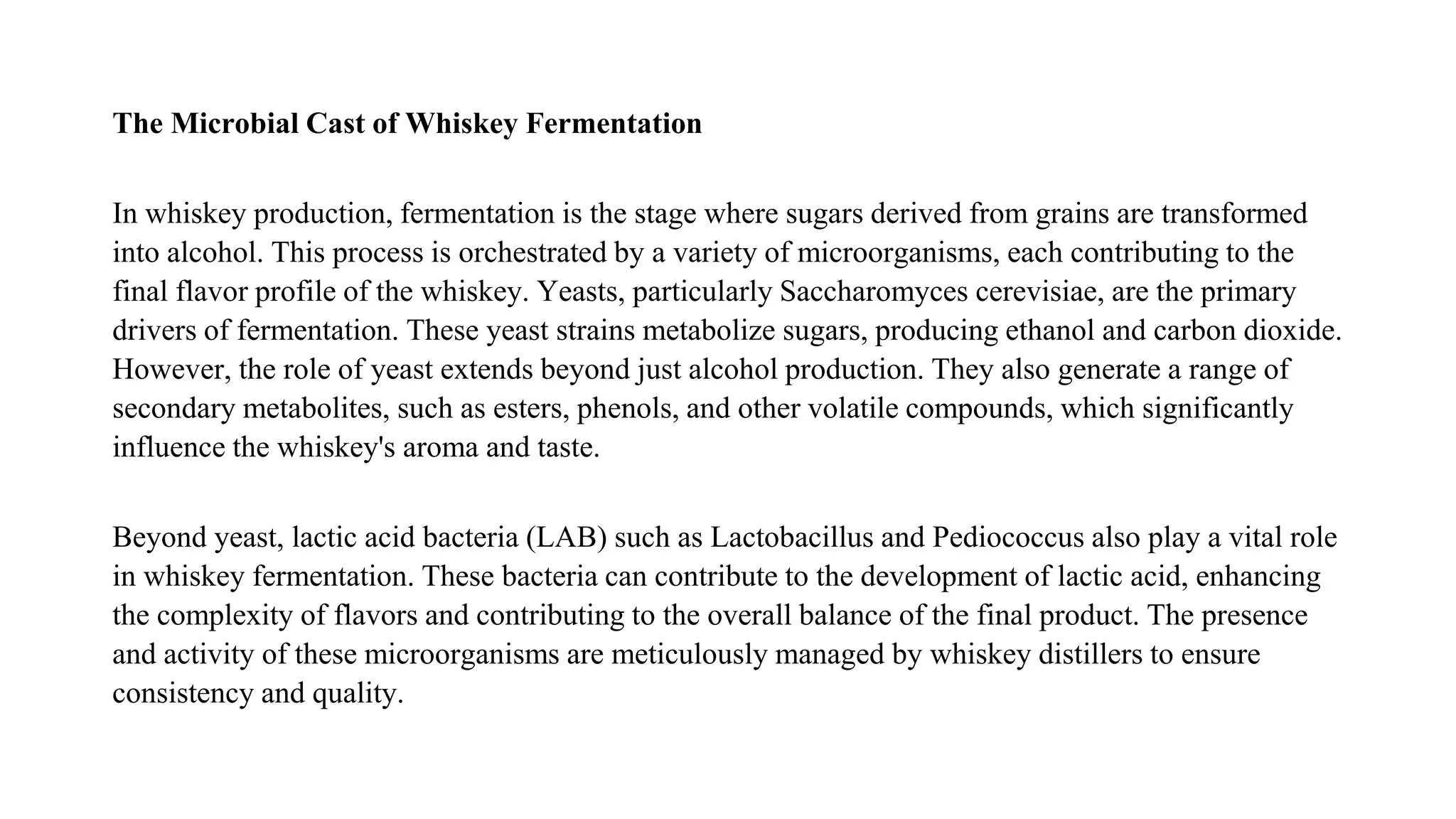 Microorganisms: The Unsung Heroes of Whiskey Fermentation | PPTX