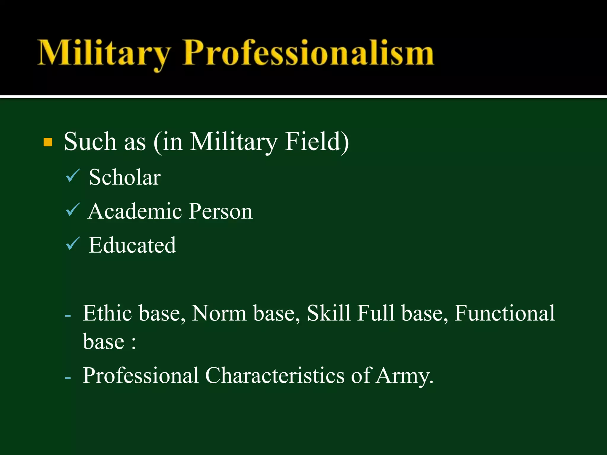 The role of military | PPTX