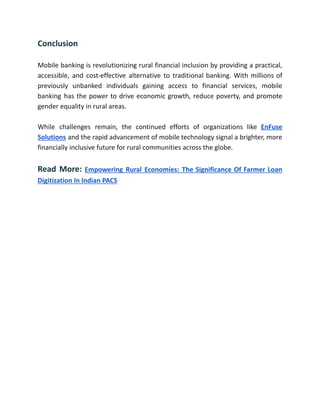 The Role Of Mobile Banking In Revolutionizing Rural Financial Inclusion ...