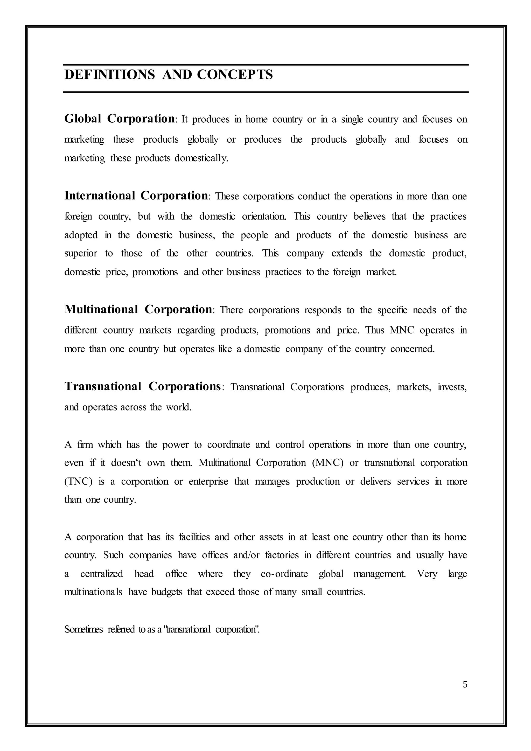 The Role of Multinational Corporations a Case Study- Nestle | DOCX