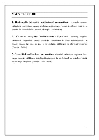 The Role of Multinational Corporations a Case Study- Nestle | DOCX