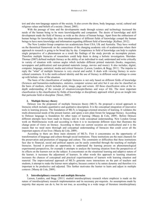 The role of multiple literacies in developing interdisciplinary ...