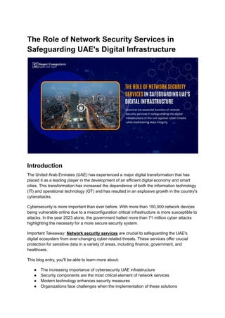 Safeguarding UAE's Digital Infrastructure: Network Security | PDF