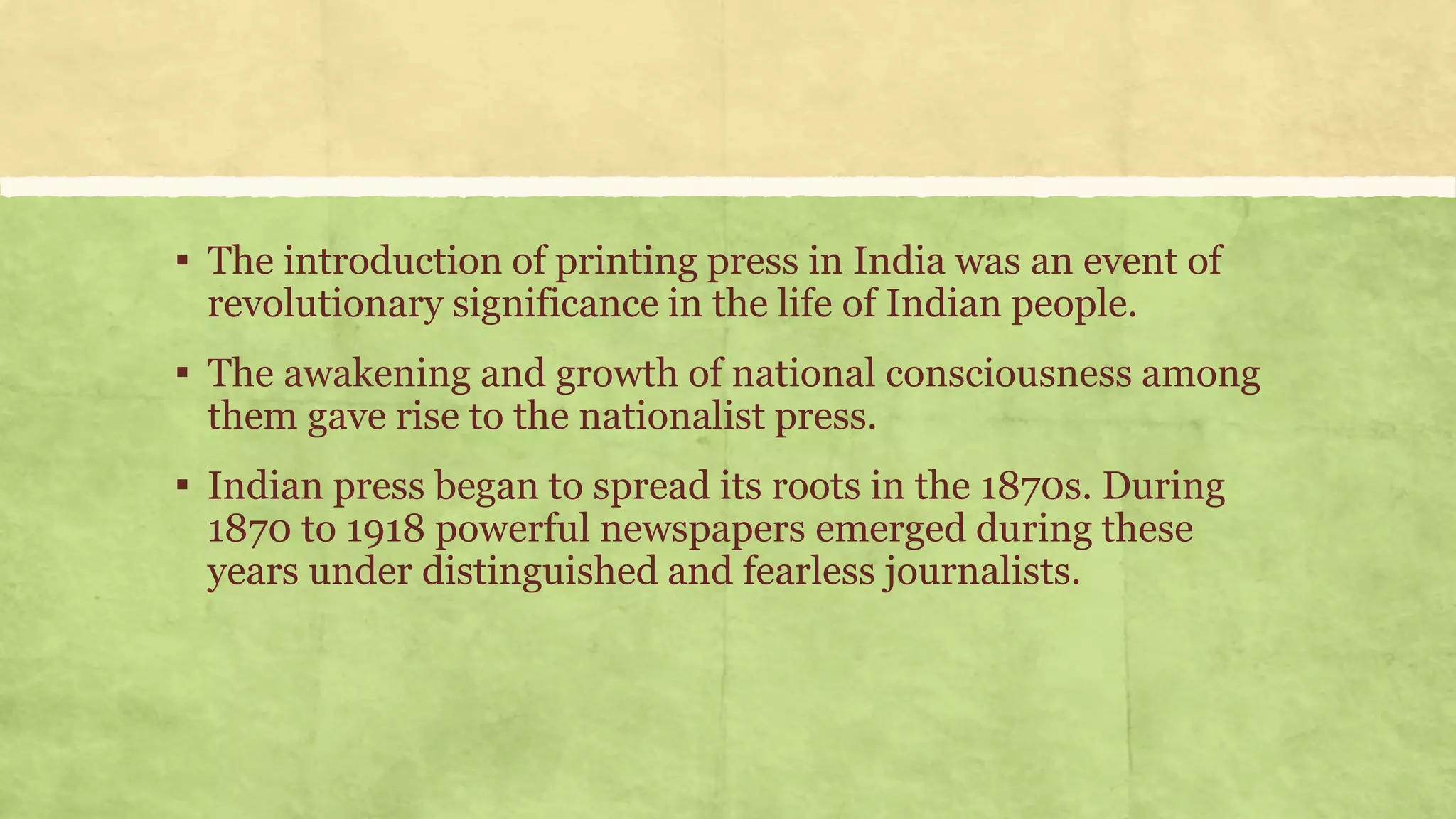 The role of newspaper in indian freedom struggle | PPTX