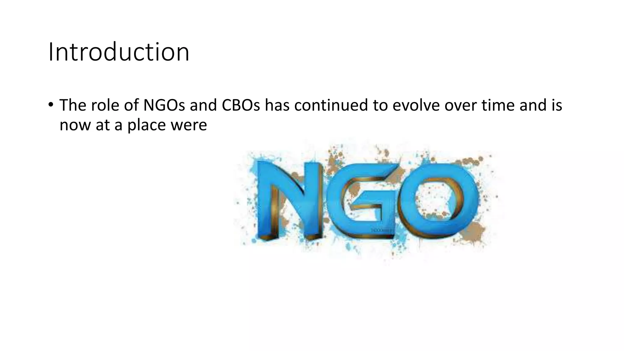 THE ROLE OF NGO & CBOs | PPTX