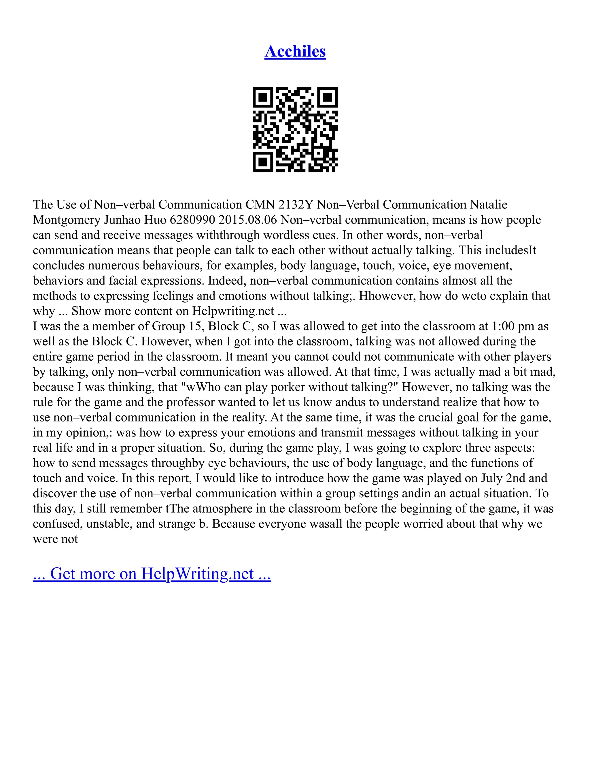 The Role Of Non Verbal Communication On Intercultural... | PDF