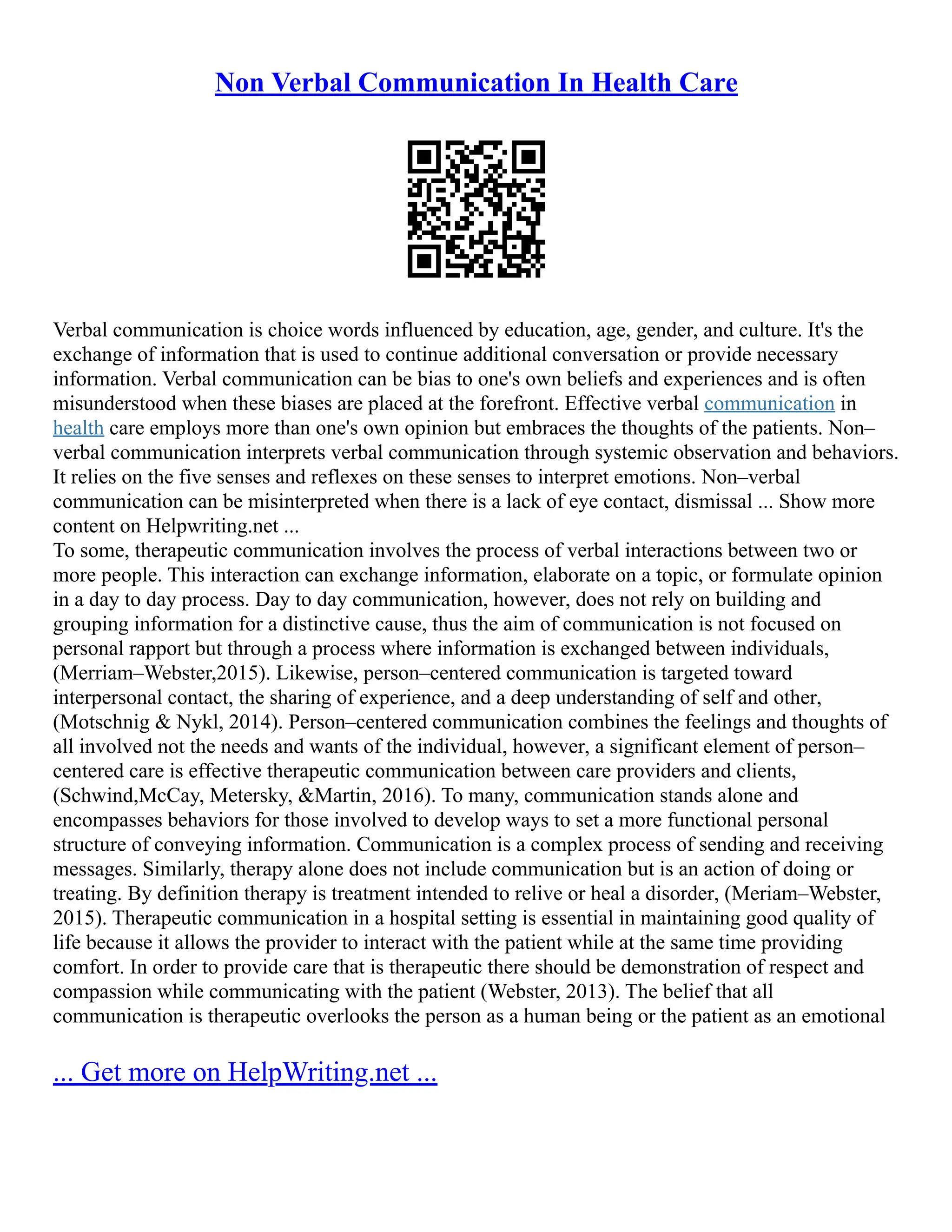 The Role Of Non Verbal Communication On Intercultural... | PDF