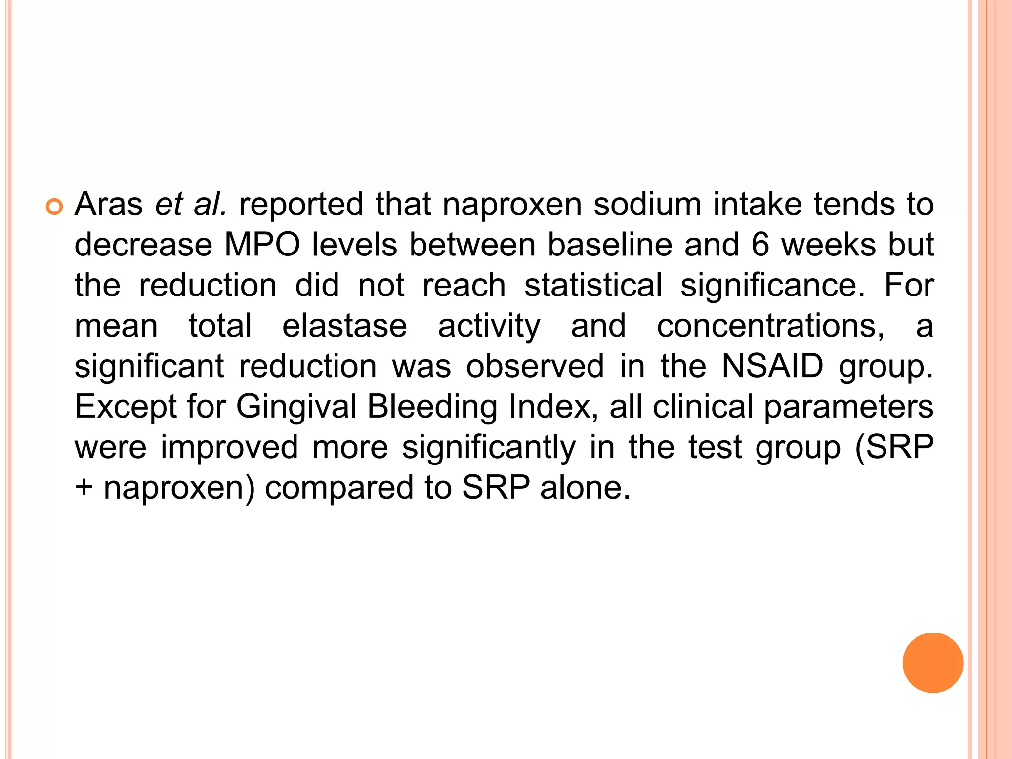 The role of NSAIDs in periodontal disease progression | PPTX