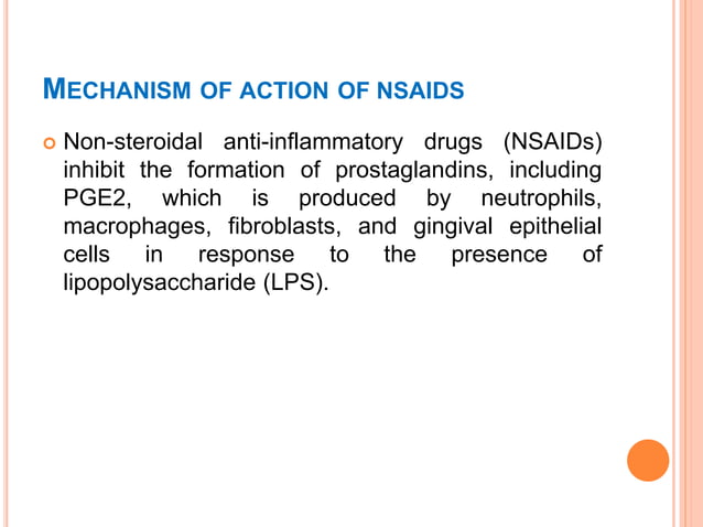 The role of NSAIDs in periodontal disease progression | PPTX