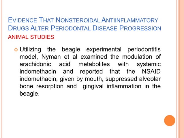 The role of NSAIDs in periodontal disease progression | PPTX