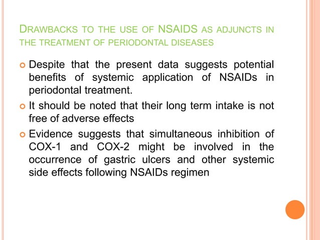 The role of NSAIDs in periodontal disease progression | PPTX