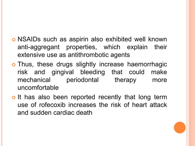 The role of NSAIDs in periodontal disease progression | PPTX