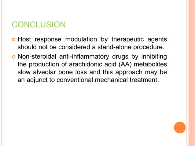 The role of NSAIDs in periodontal disease progression | PPTX