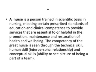 The role of nurses in tertiary hospital | PPTX