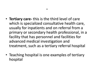 The role of nurses in tertiary hospital | PPTX