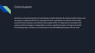 The Role of Nutrition in Maintaining a Healthy Lifestyle | PDF