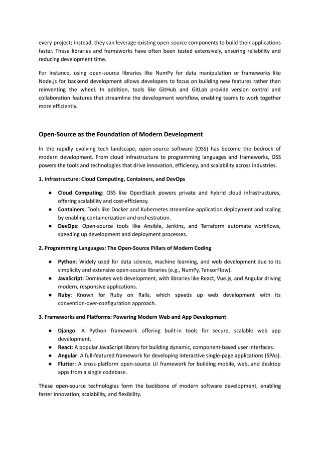 The Role of Open-Source Software in Modern Development | PDF