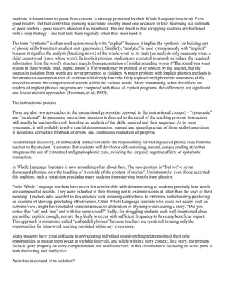 The role of phonics | DOC