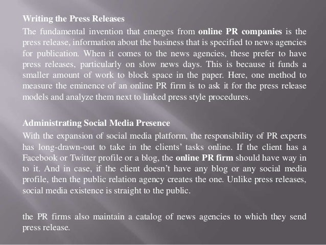 The role of pr agency in the modern business world