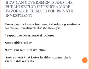 The role of private finance in development | PPT