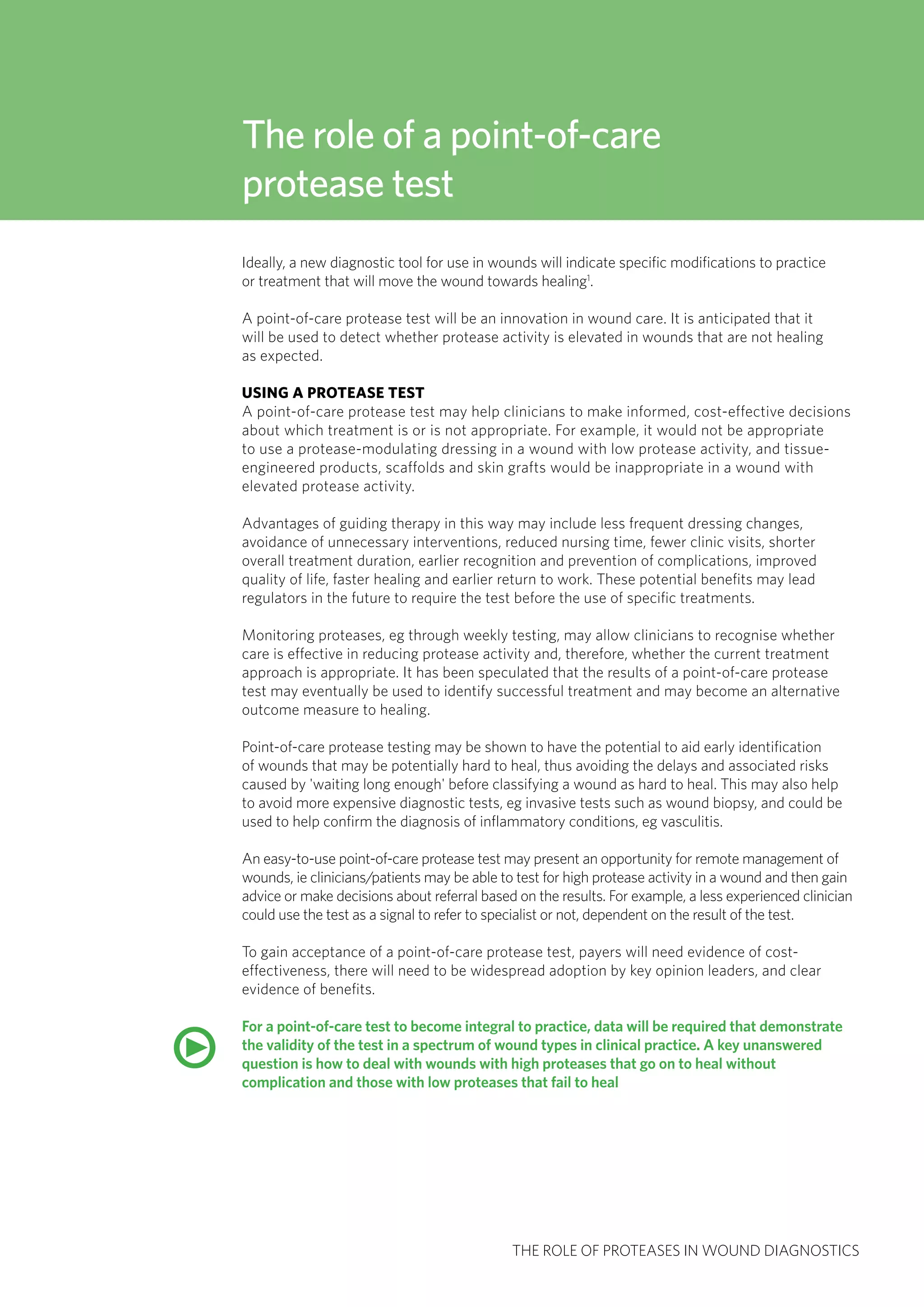The role of proteases wound diagnostics | PDF