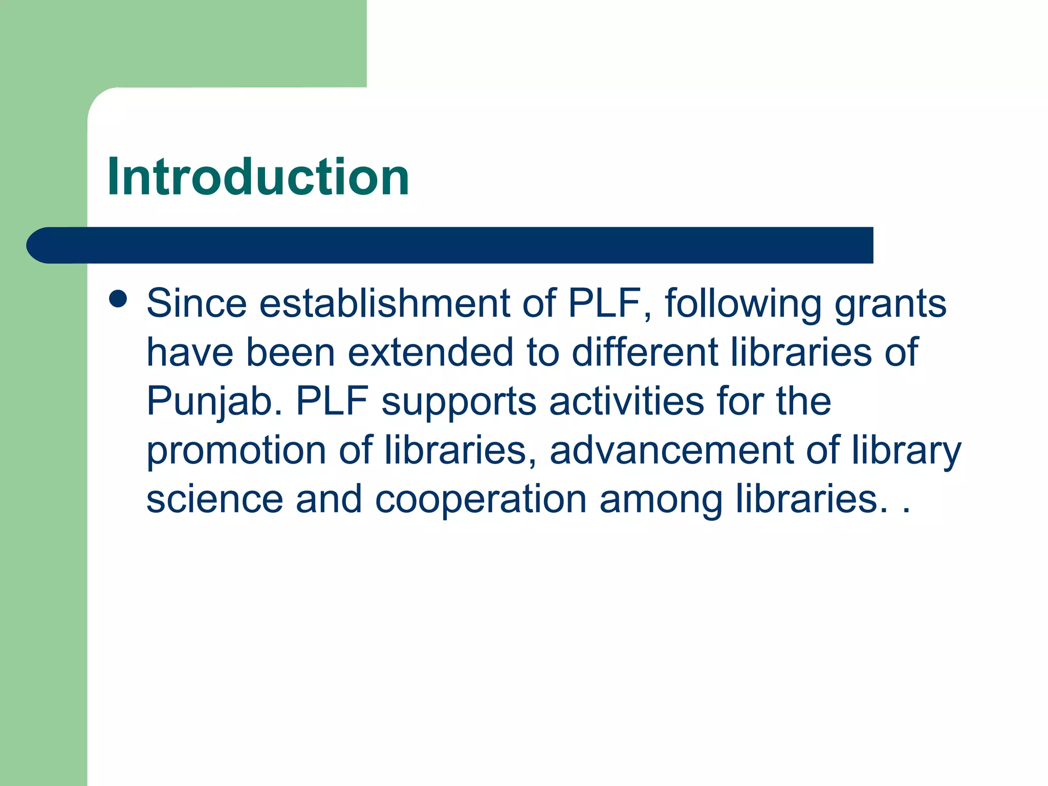 The role of punjab library foundation in development | PPT