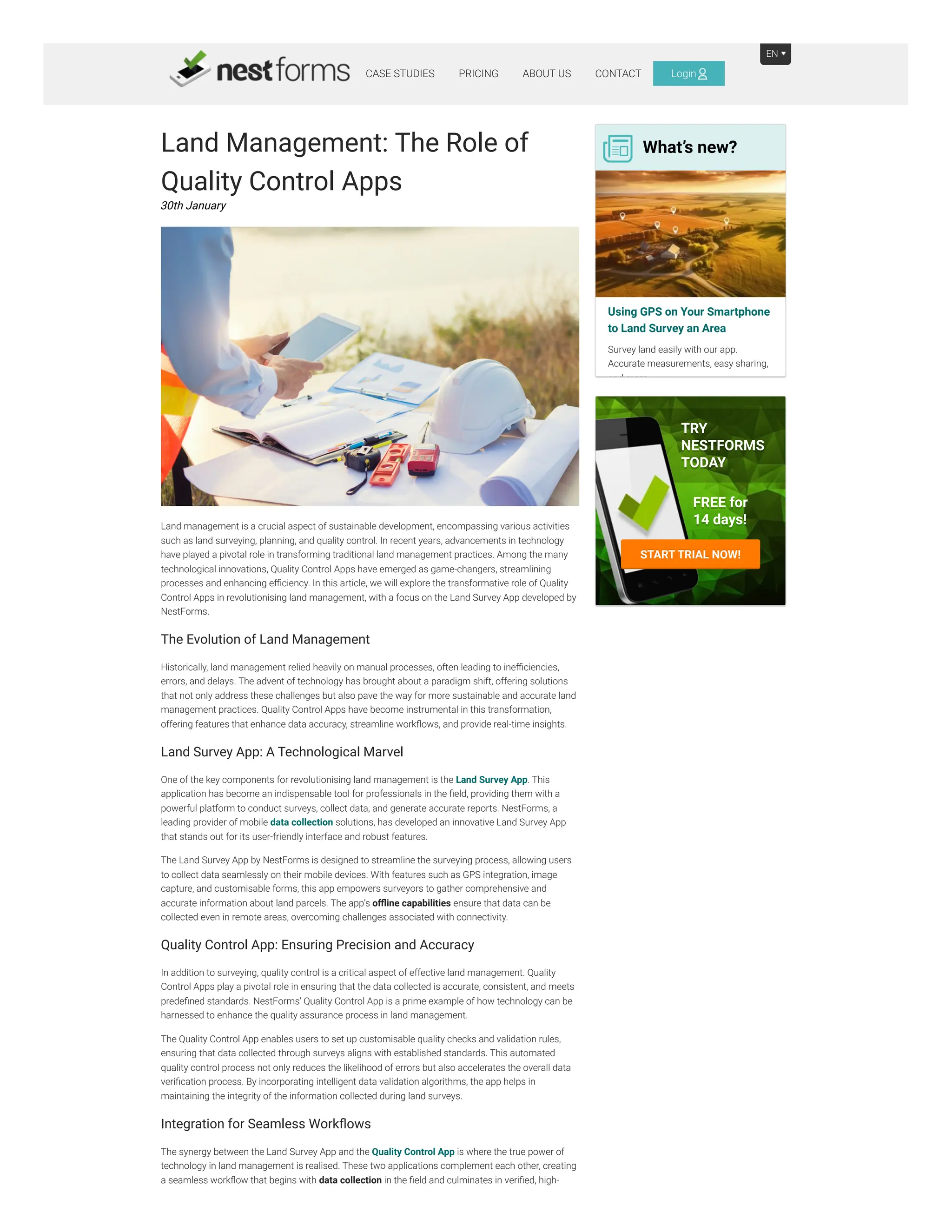 Land Management: The Role of Quality Control Apps | PDF | Computer ...