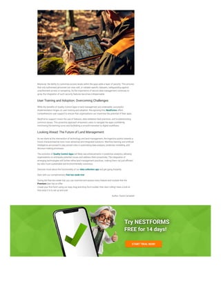 Land Management: The Role of Quality Control Apps | PDF | Computer ...