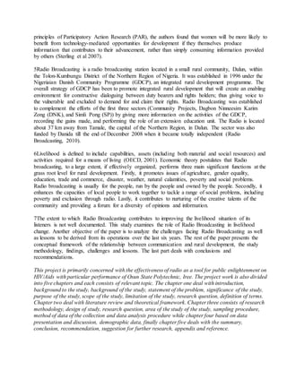 The role of radio broadcasting in public enlightenment (a case study of ...